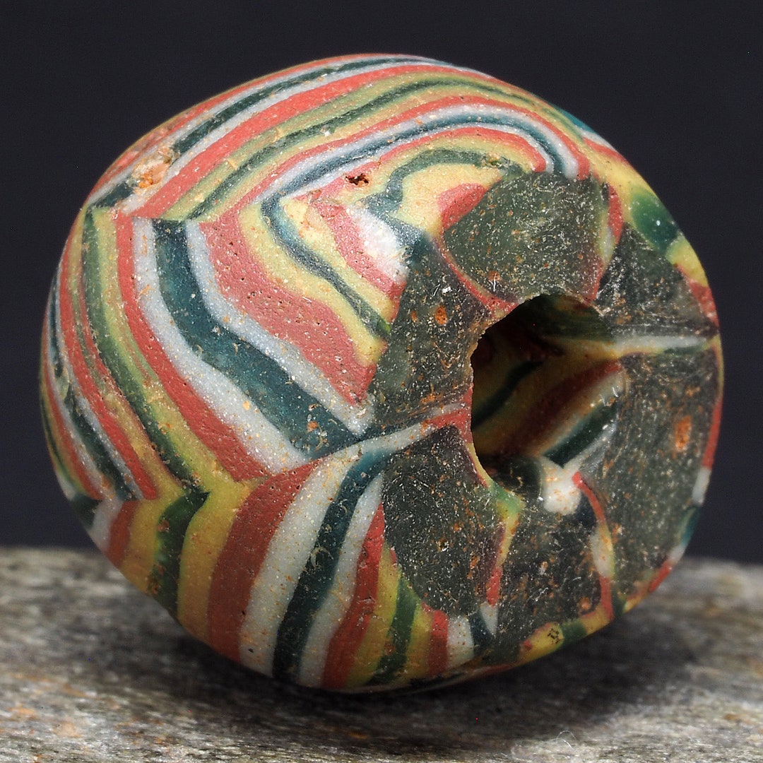 Ancient Islamic Morfia Glass Bead: West Asia Tribal Jewelry (900-1200 ...