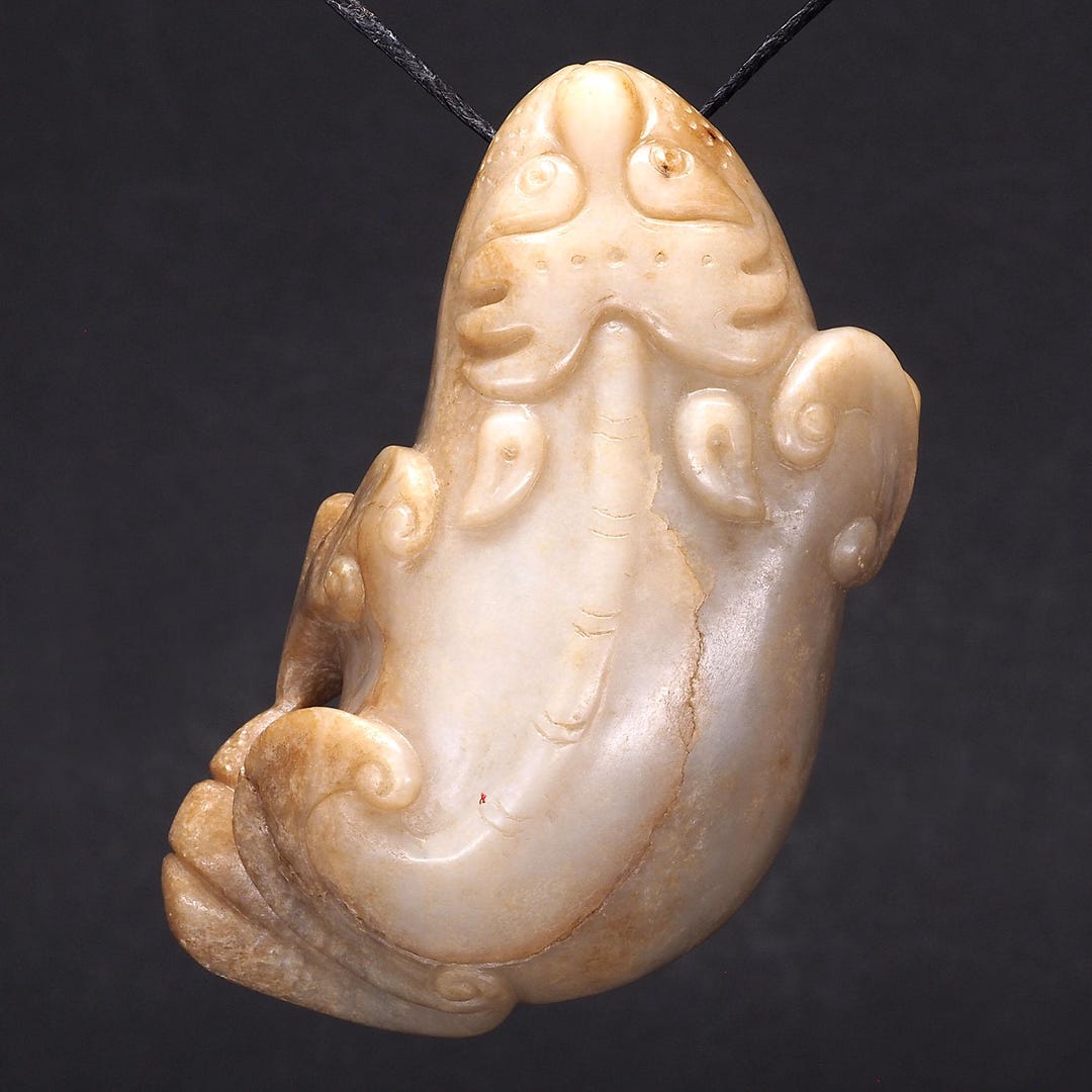 Antique Chinese Celadon Nephrite Jade Bixie, Hand-carved Mythical ...