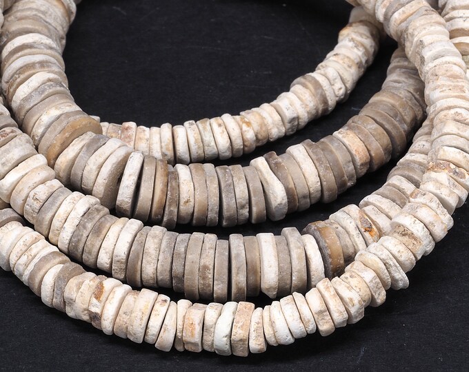 Ancient Fossilized Ostrich Shell Beads Strand. 28. West Africa. Tribal ...