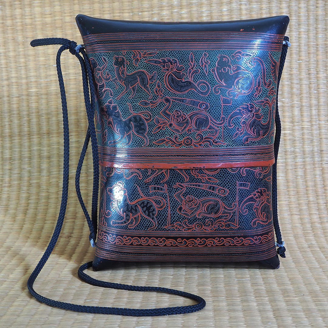 Vintage Lacquered Bamboo Bag. 1950s, Burma (myanmar) - Etsy