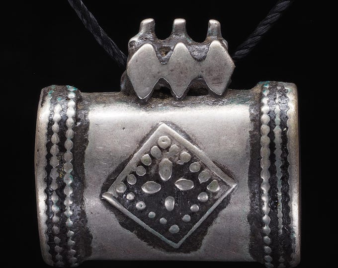 Antique Silver Amulet Container Pendant. 31 X 30 Mm. Yemen. Tribal ...