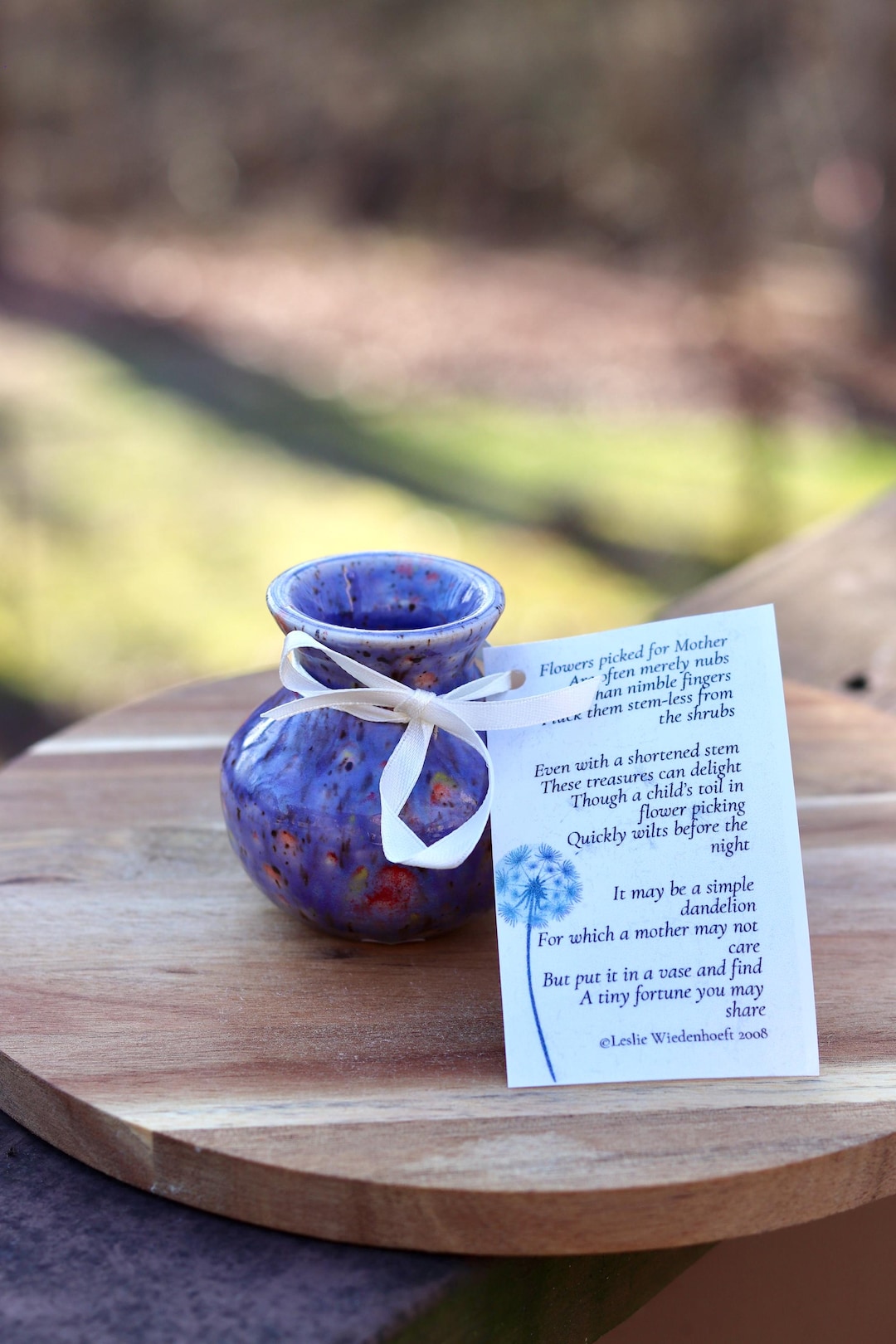 Hand Made Mom Vase With Poem Card. Ceramic Small Vase for Mothers. - Etsy