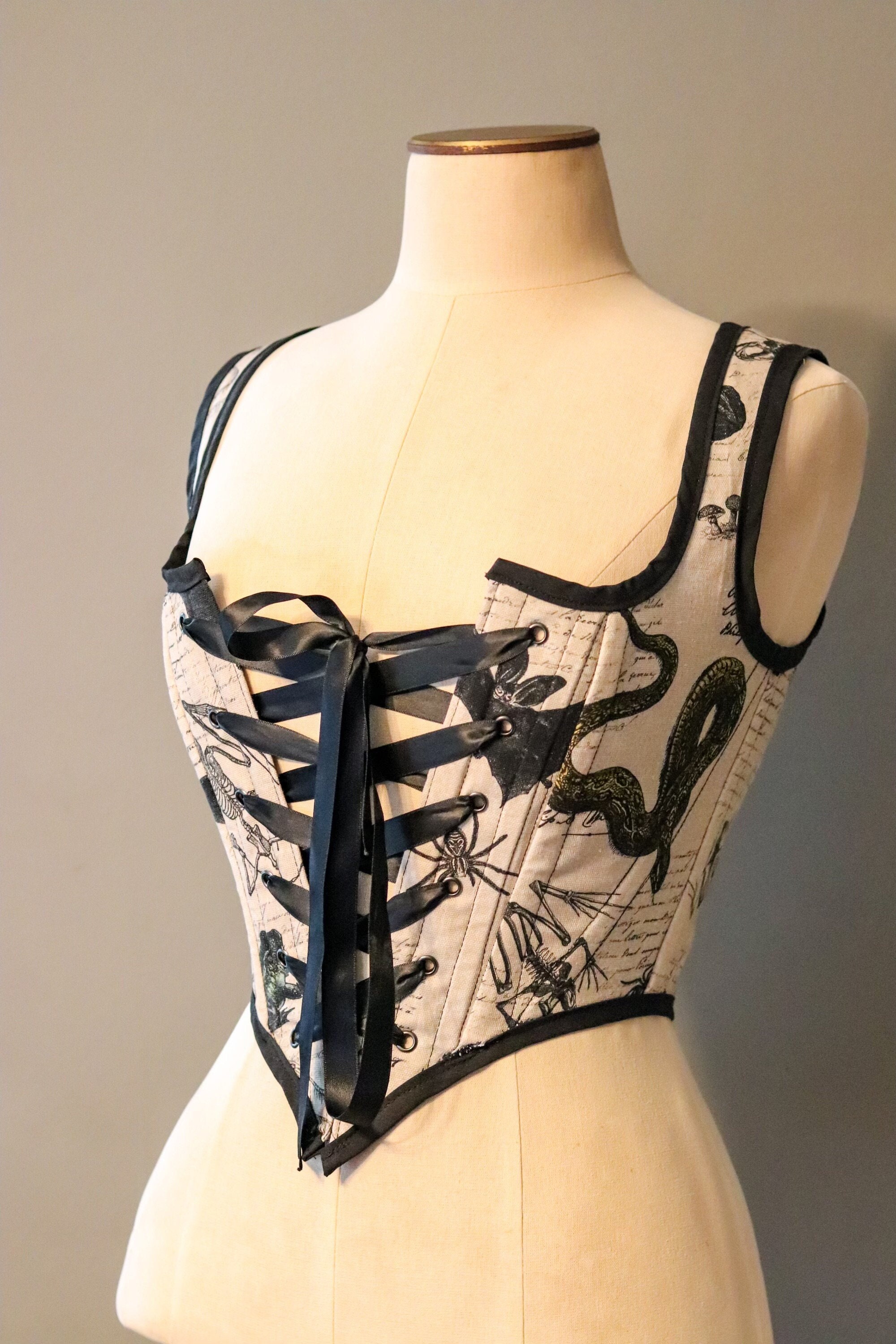 Renaissance Style Corset Stay Bodice Hand Sewn in "reptile Goddess ...