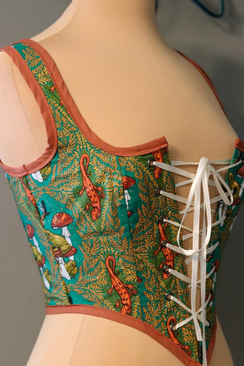 Spring/summer Renaissance Style Corset Stay Bodice Bespoke in "forest ...