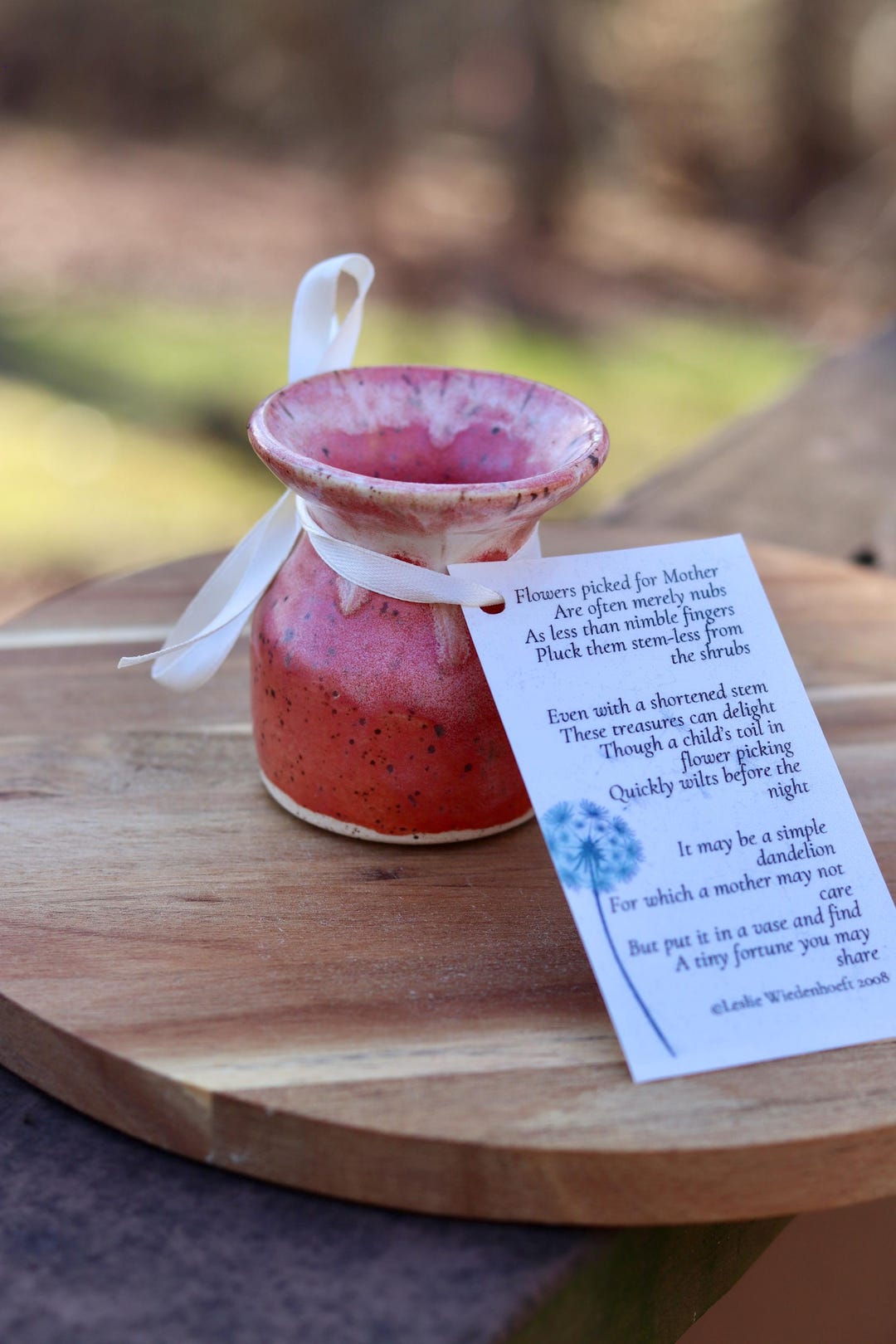 Hand Made Mom Vase With Poem Card. Ceramic Small Vase for Mothers. - Etsy