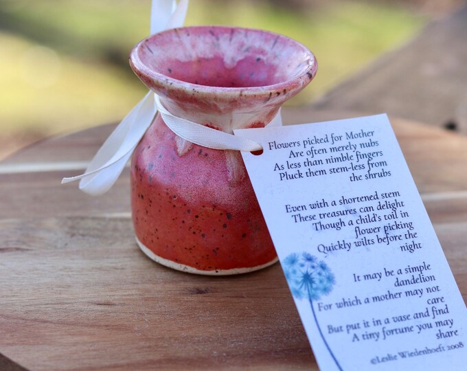 Hand Made Mom Vase With Poem Card. Ceramic Small Vase for Mothers. - Etsy