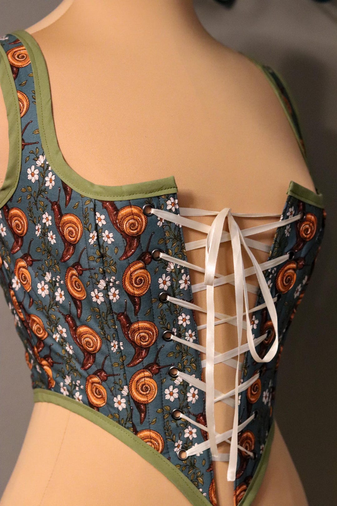 Spring/summer Renaissance Style Corset Stay Bodice Bespoke in "floral ...