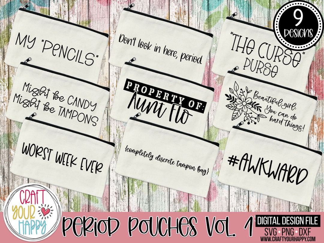 Period Pouches Vol. 1 - A Collection of SVG/DXF Cutting Files Includes ...