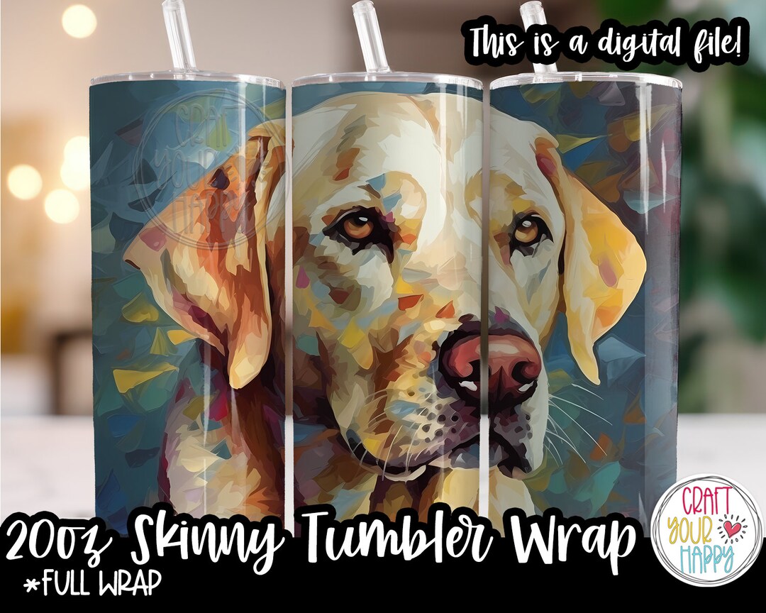 Sublimation Yellow Labrador Retriever Dog Design - 20 Oz Skinny Tumbler ...