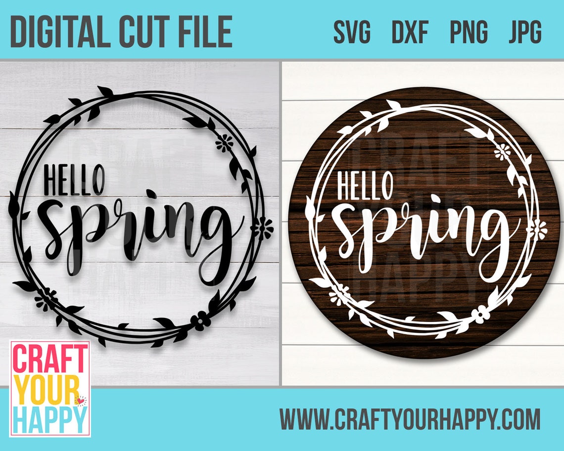 Spring SVG Cut File Hello Spring SVG DXF - Etsy
