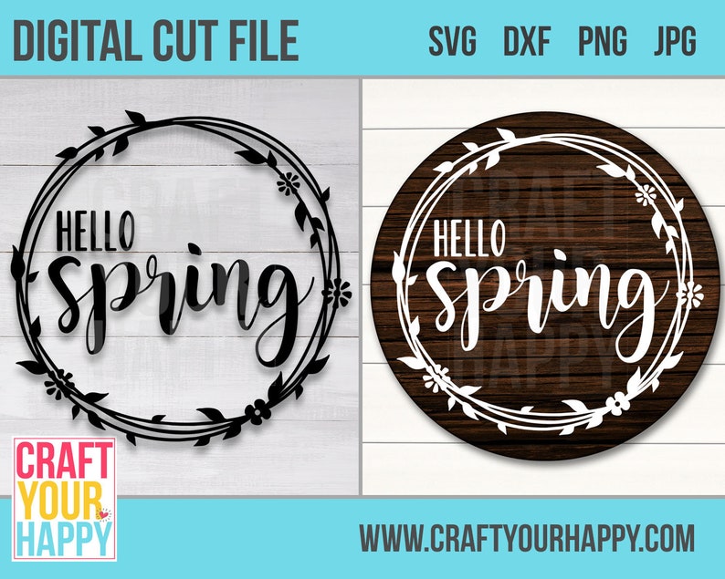 Spring SVG Cut File Hello Spring SVG DXF - Etsy