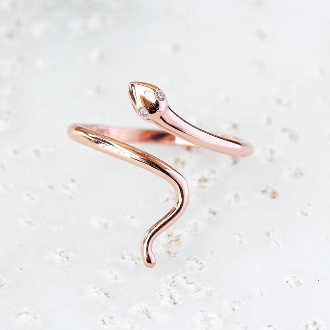 Snake With Diamond / Gemstone / Emerald / Sapphire Eyes Ring, Unique ...