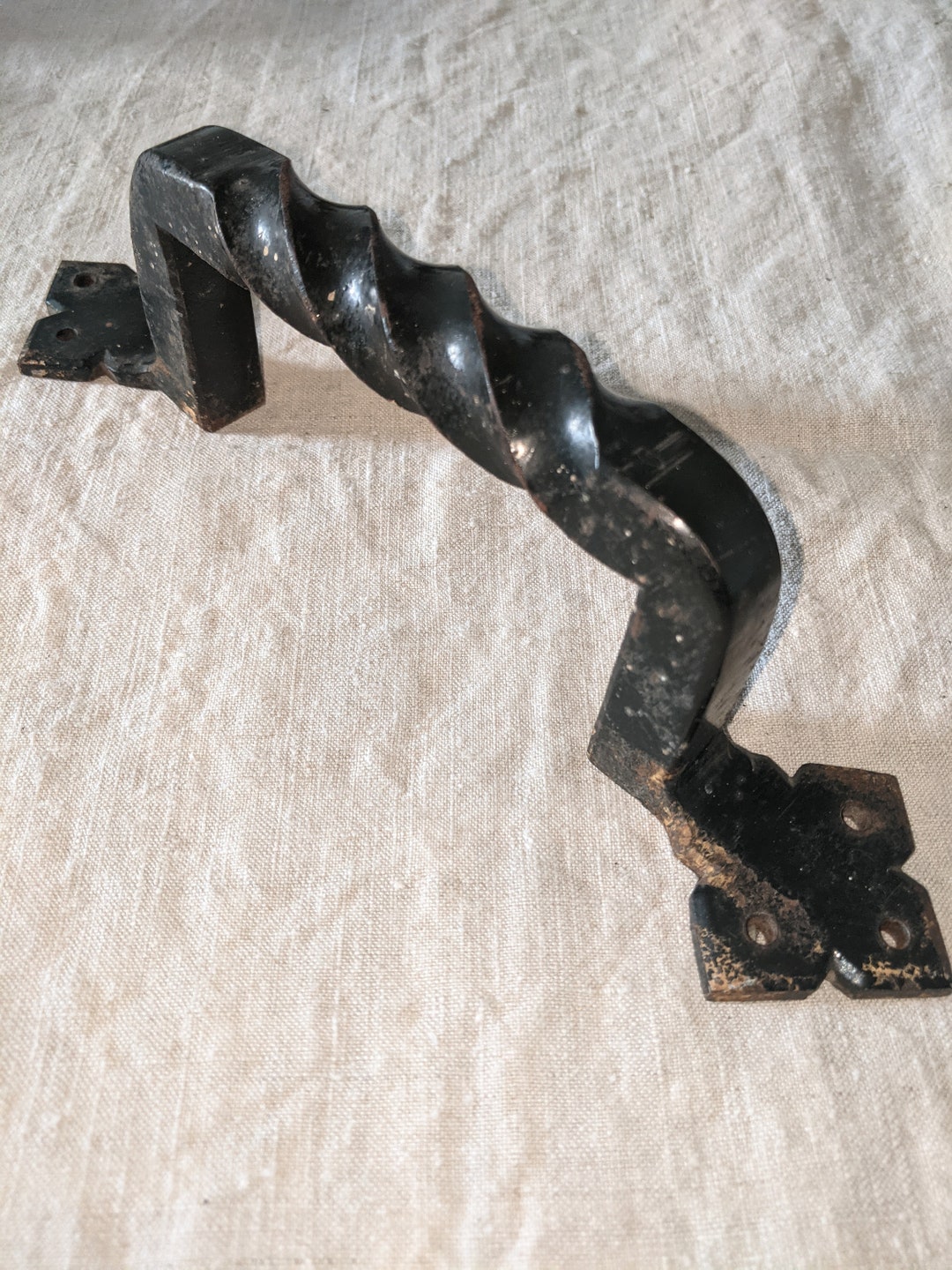 Large Vintage Hand Made Wrought Iron Barn Door Handle. - Etsy