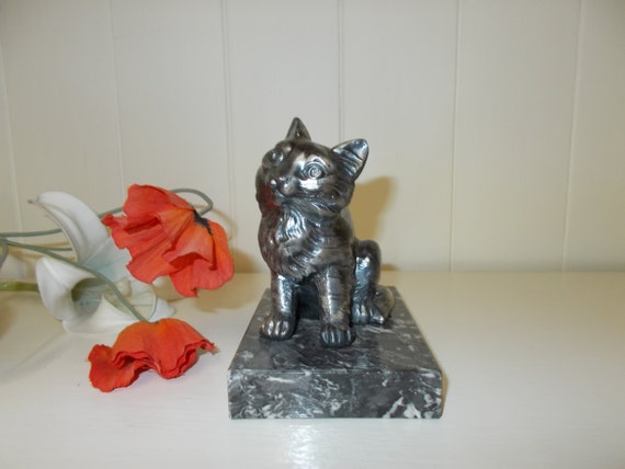 Art Deco French Art Deco Kitten Cat Spelter Figure on | Etsy