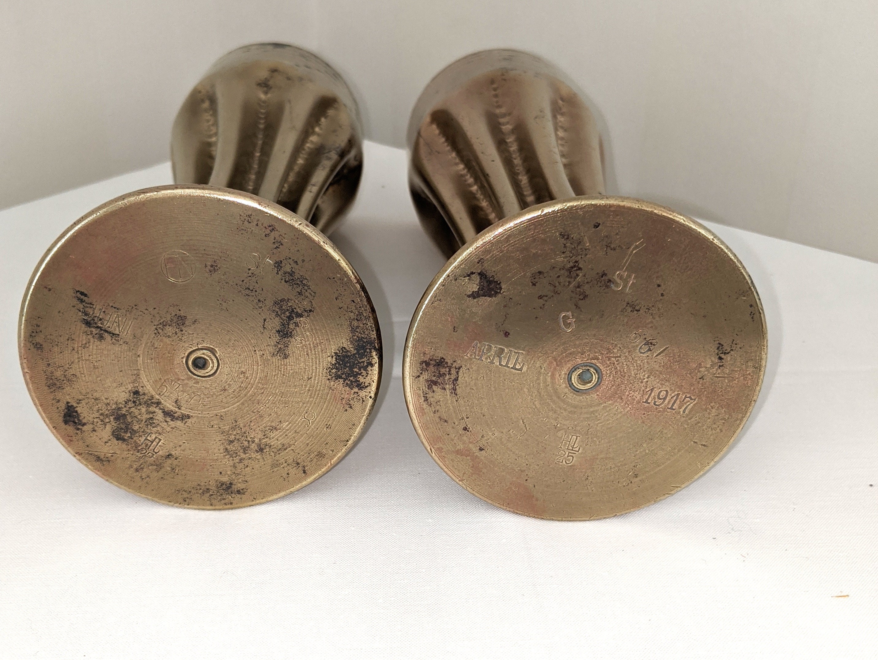 Pair of Trench Art Gun Shell Case. Vintage French Repoussé - Etsy