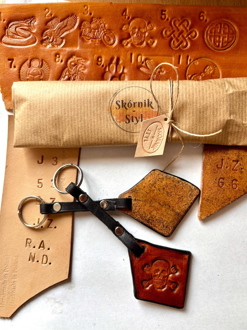 Handmade Leather Keychain – Full-grain Cowhide, 11 Unique Designs ...