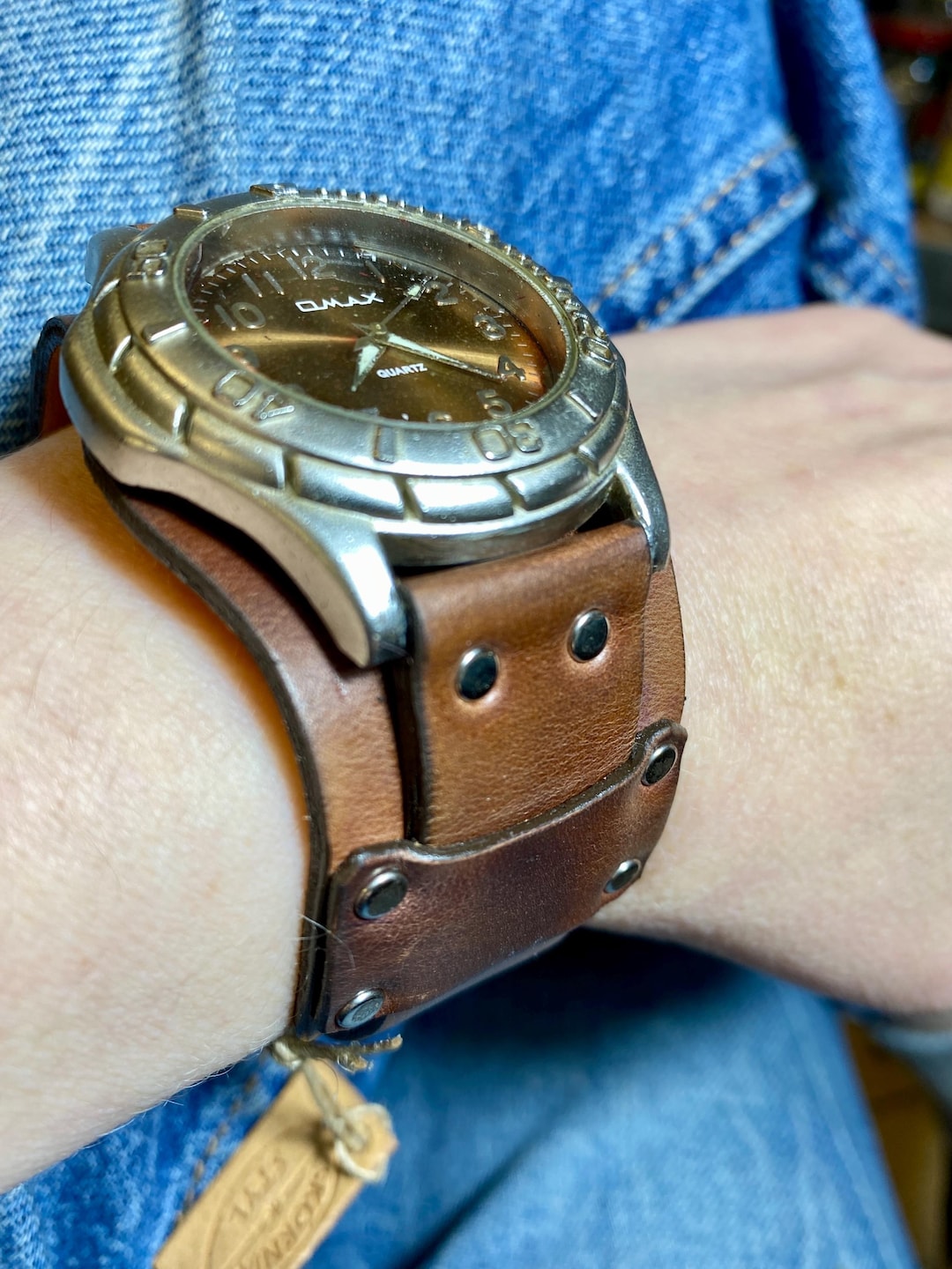 Handmade Leather Bund Watch Strap – Vintage Rustic Style, Adjustable 16 ...