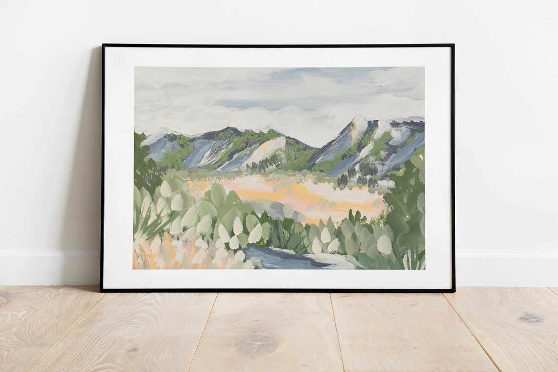 Colorado Mountains Abstract Landscape Print - Etsy
