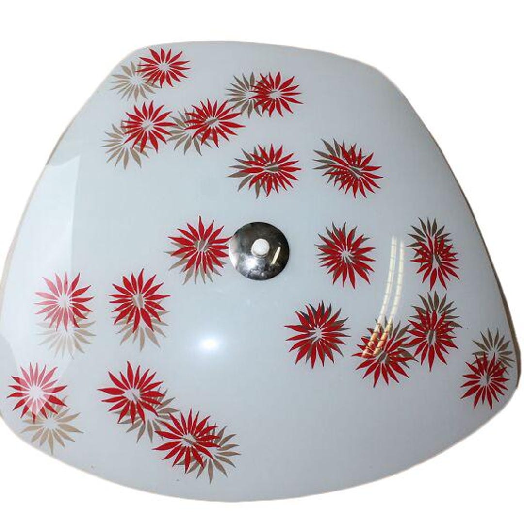 Rare Soviet Glass Plate Lamp / MCM Ceiling Lamp / - Etsy