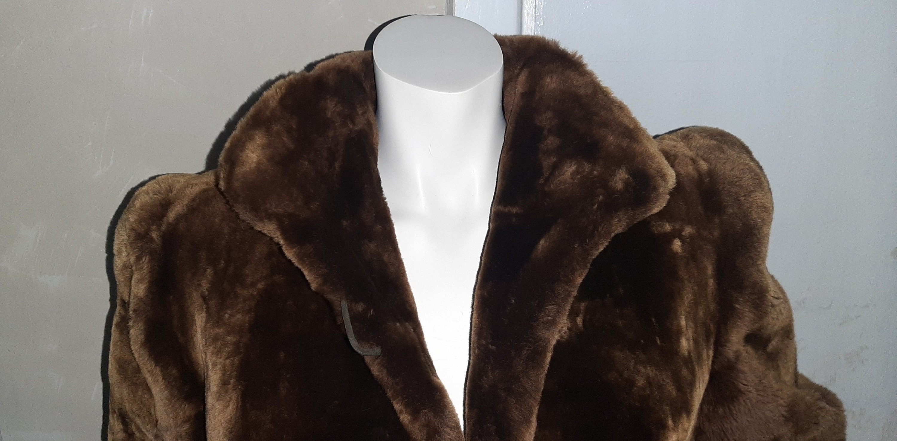 Nordic Lamb Mouton Caramel Mocha Brown Mutton Lamb Fur Coat Size M-L ...