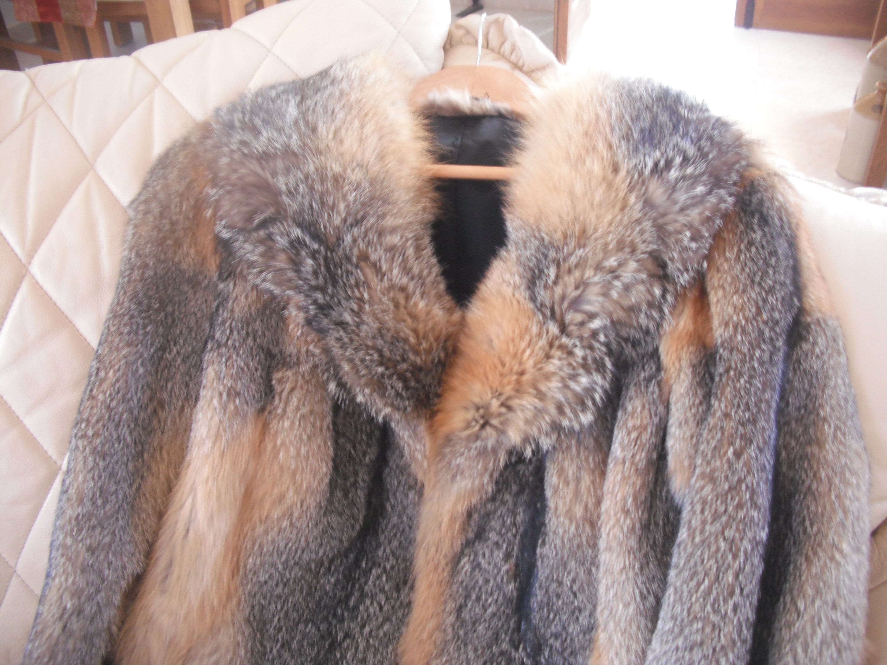 Luxurious Red/Gray/Grey Fox Fur Coat/Jacket..Full Pelts..Full | Etsy