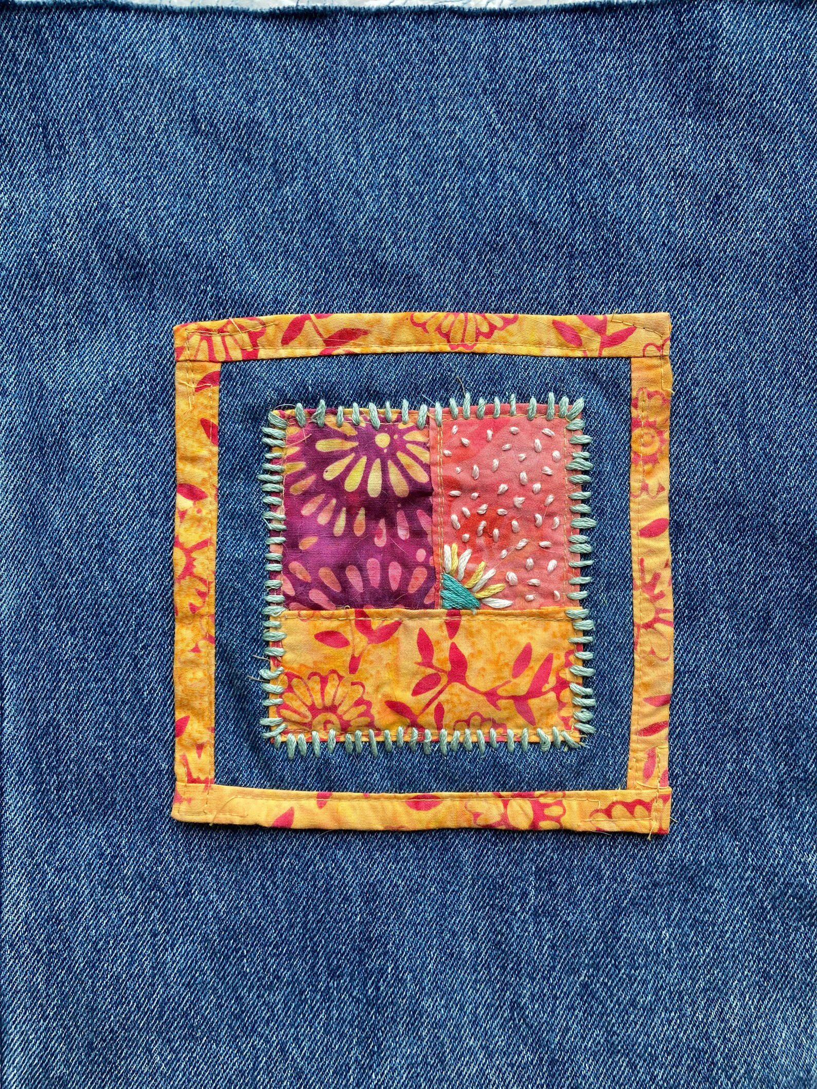Denim Patch, Slow Stitch Shashiko Patch, Denim Sew on Patch, Boro Patch ...
