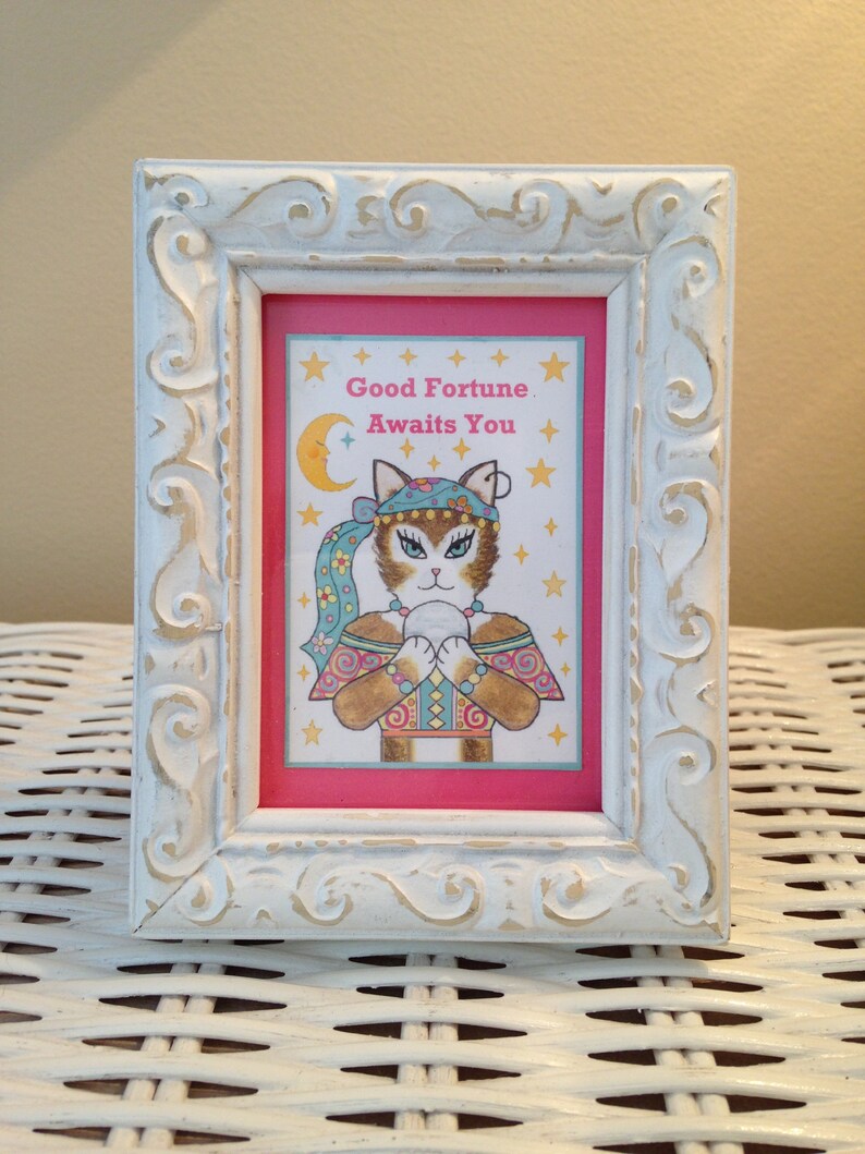 Fortune Telling Cat - Crystal Ball Fortune Telling Cat Picture - Framed ...