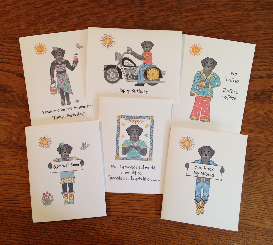 Black Labrador Note Cards, Black Lab Assorted Note Cards, Lab ...