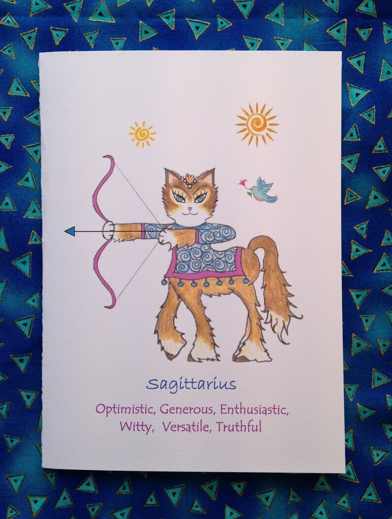 Sagittarius Cat - Zodiac Sagittarius Greeting Card - Astrological ...
