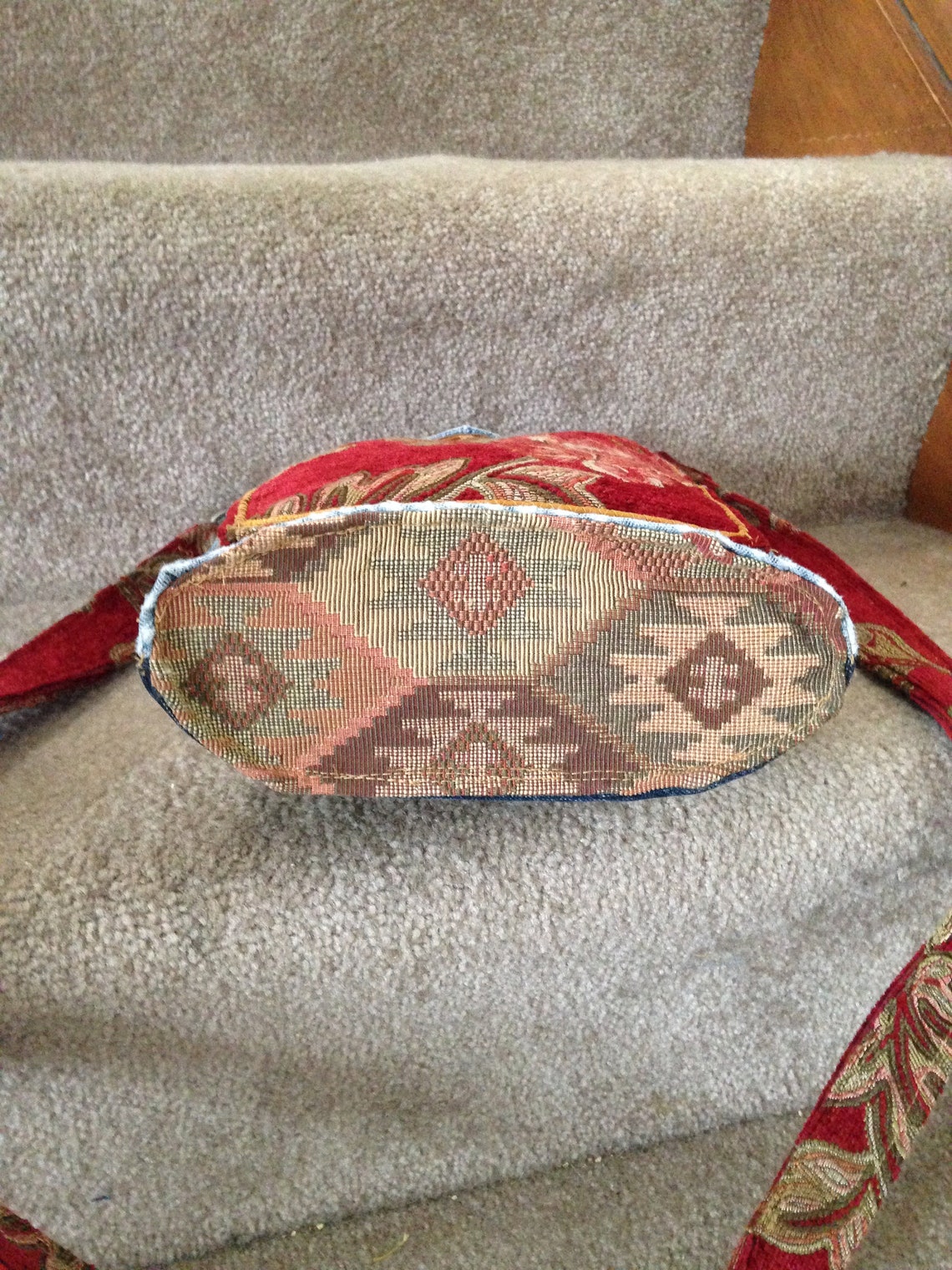 Tapestry and Denim Shoulder Bag, Handmade Tapestry Handbag - Etsy