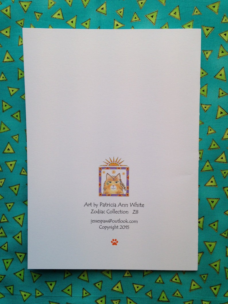 Pisces Cat Greeting Card - Zodiac Pisces Cat - Cat Astrology Card ...