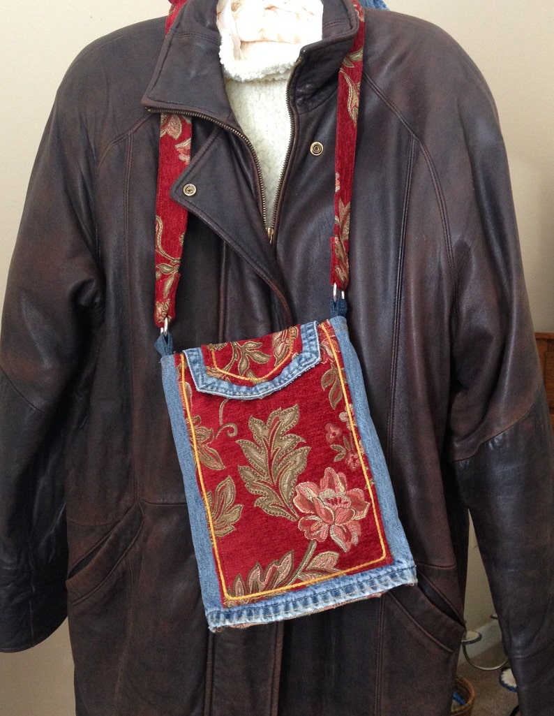 Tapestry and Denim Shoulder Bag, Handmade Tapestry Handbag - Etsy