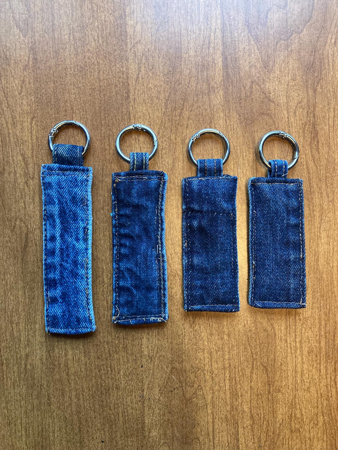 Upcycled Denim Embroidered Key Strap, Black Cat Key Ring - Etsy