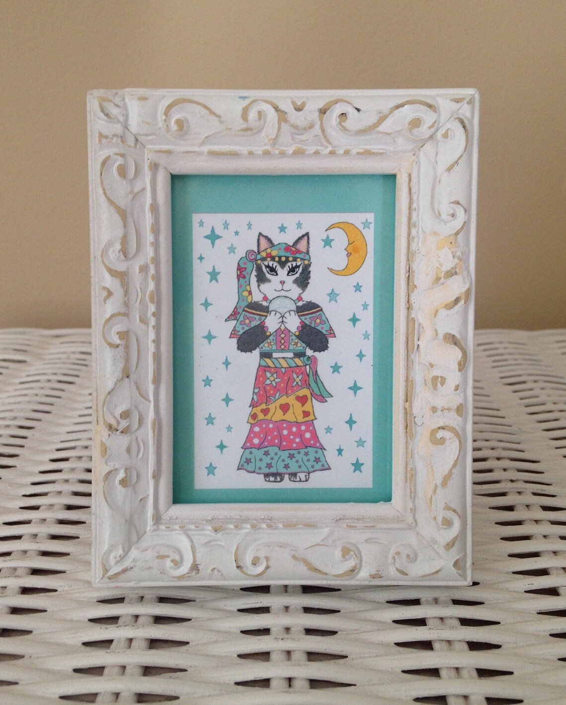 Fortune Telling Cat - Crystal Ball Fortune Telling Cat Picture - Framed ...