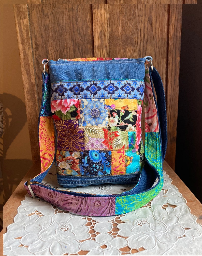 Handmade Patchwork, Collage, Colorful Crossbody/shoulder Handbag - Etsy