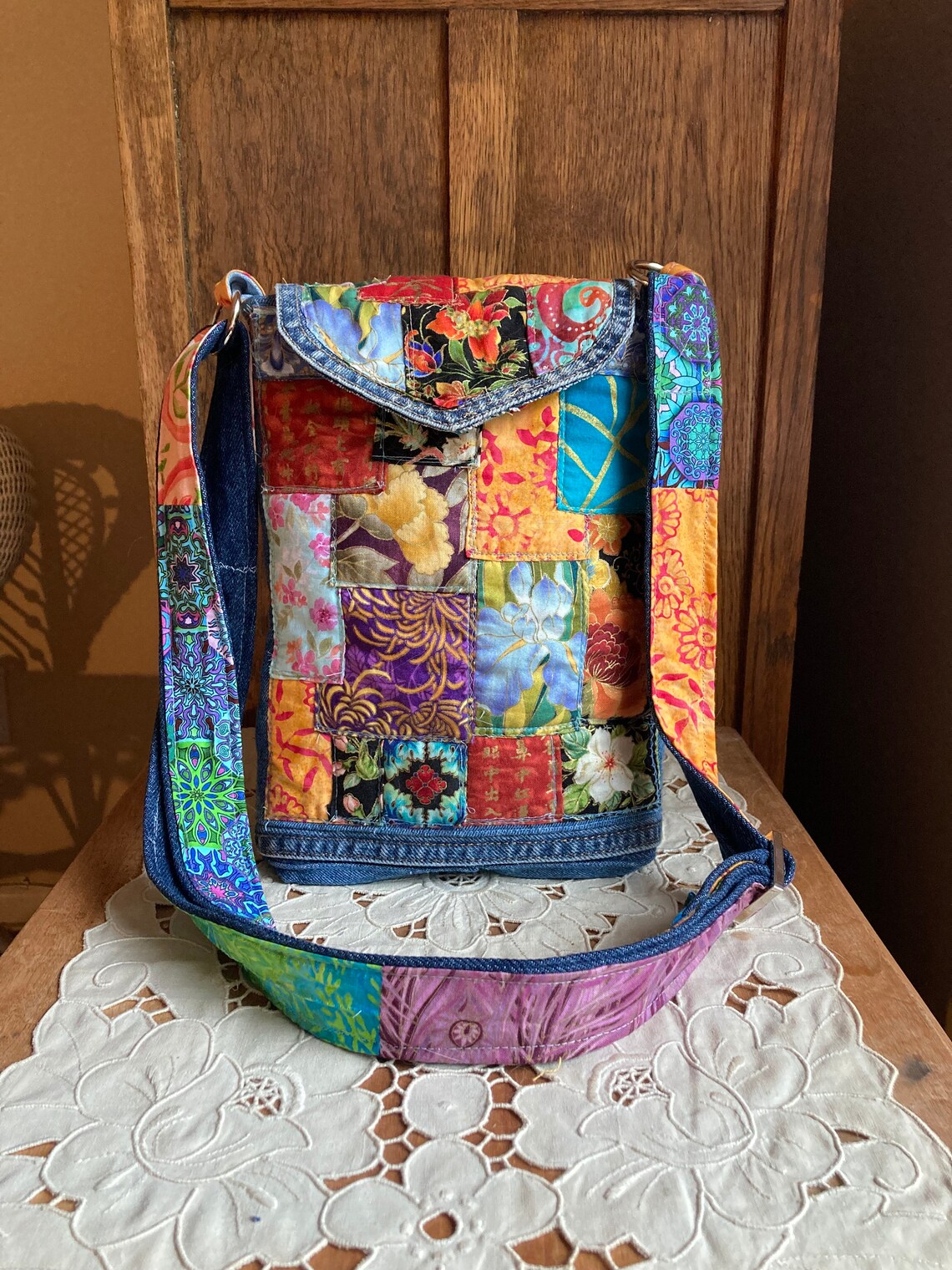 Handmade Patchwork, Collage, Colorful Crossbody/shoulder Handbag - Etsy