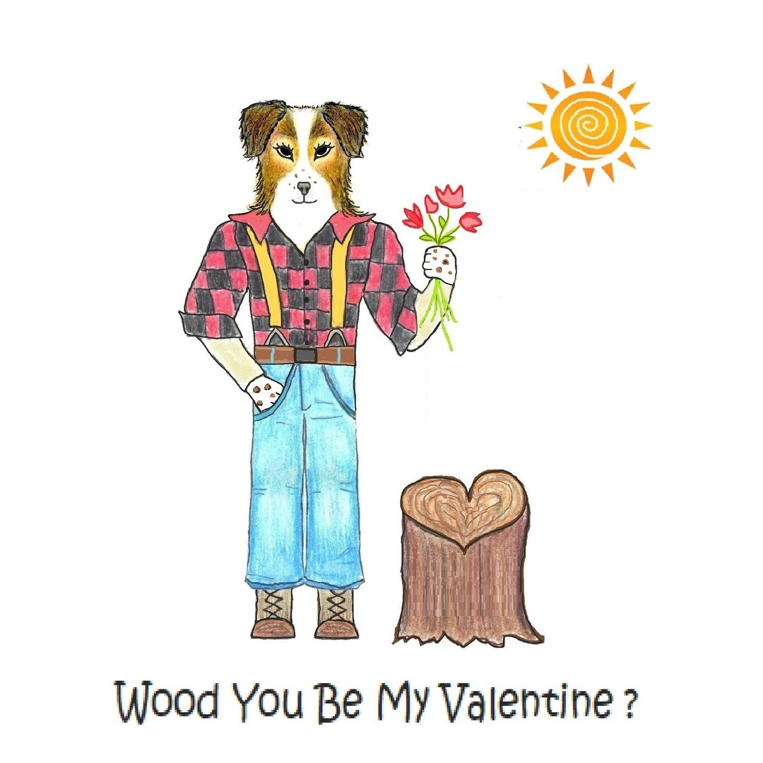Valentine Day Card for Her, Wood You Be Mine Valentine Note Card ...