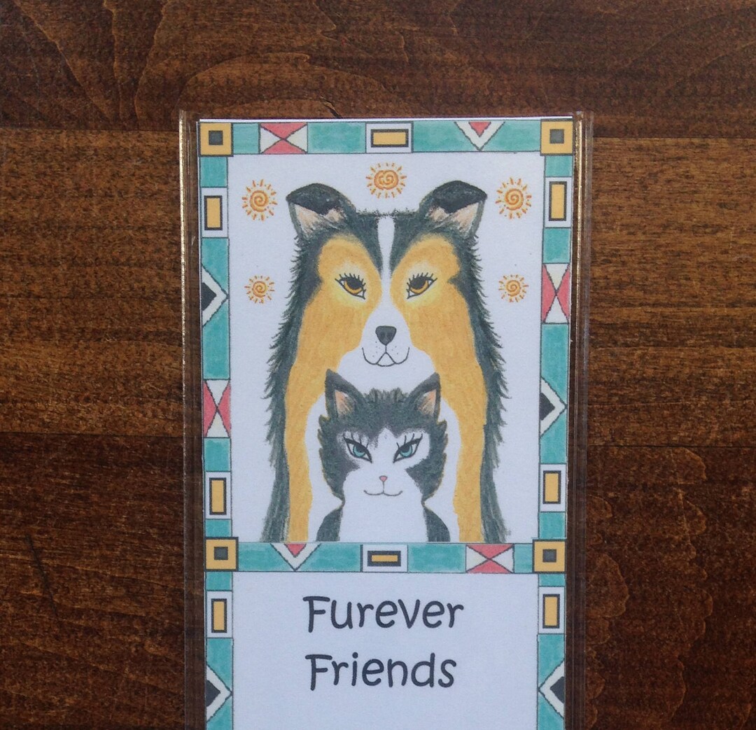Furever Friends Bookmark - Cat and Dog Best Friends Bookmark - Etsy