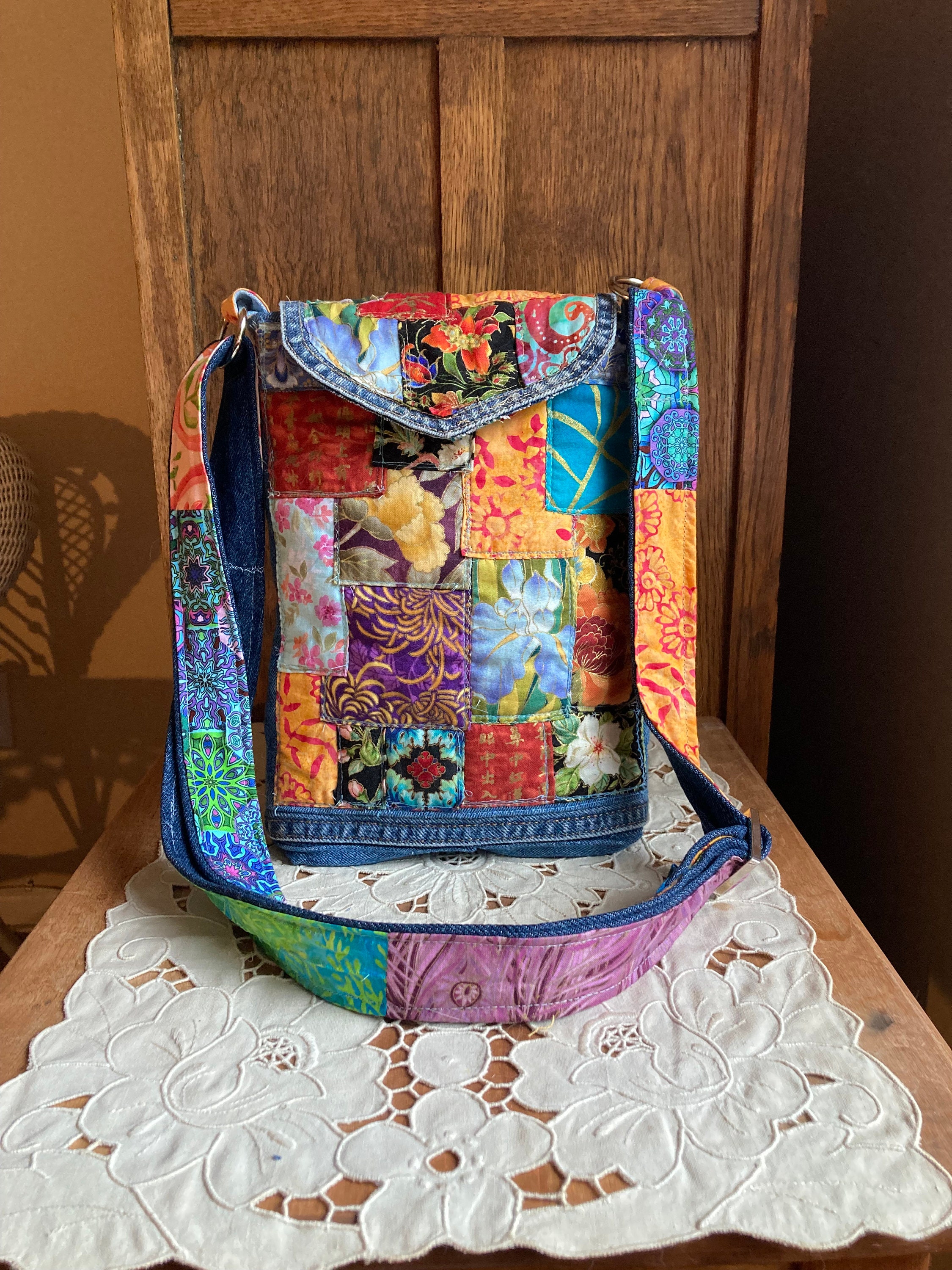 Handmade Patchwork, Collage, Colorful Crossbody/shoulder Handbag - Etsy