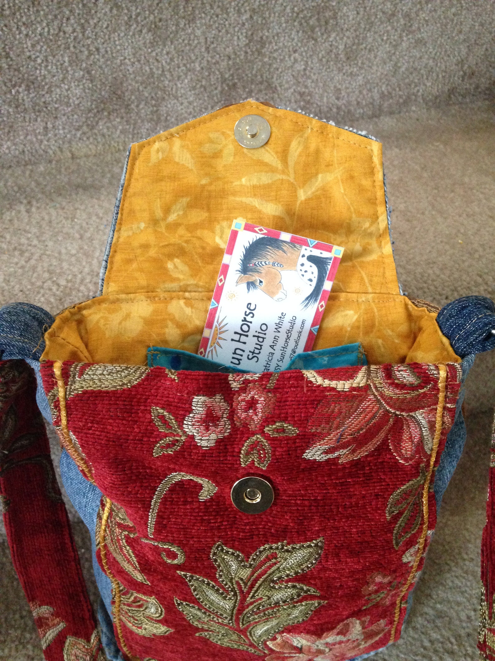 Tapestry and Denim Shoulder Bag, Handmade Tapestry Handbag - Etsy