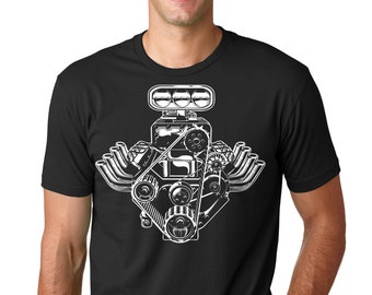Car Engine T-shirt Mechanic Muscle Car Street Racing Cool T-shirt - Etsy