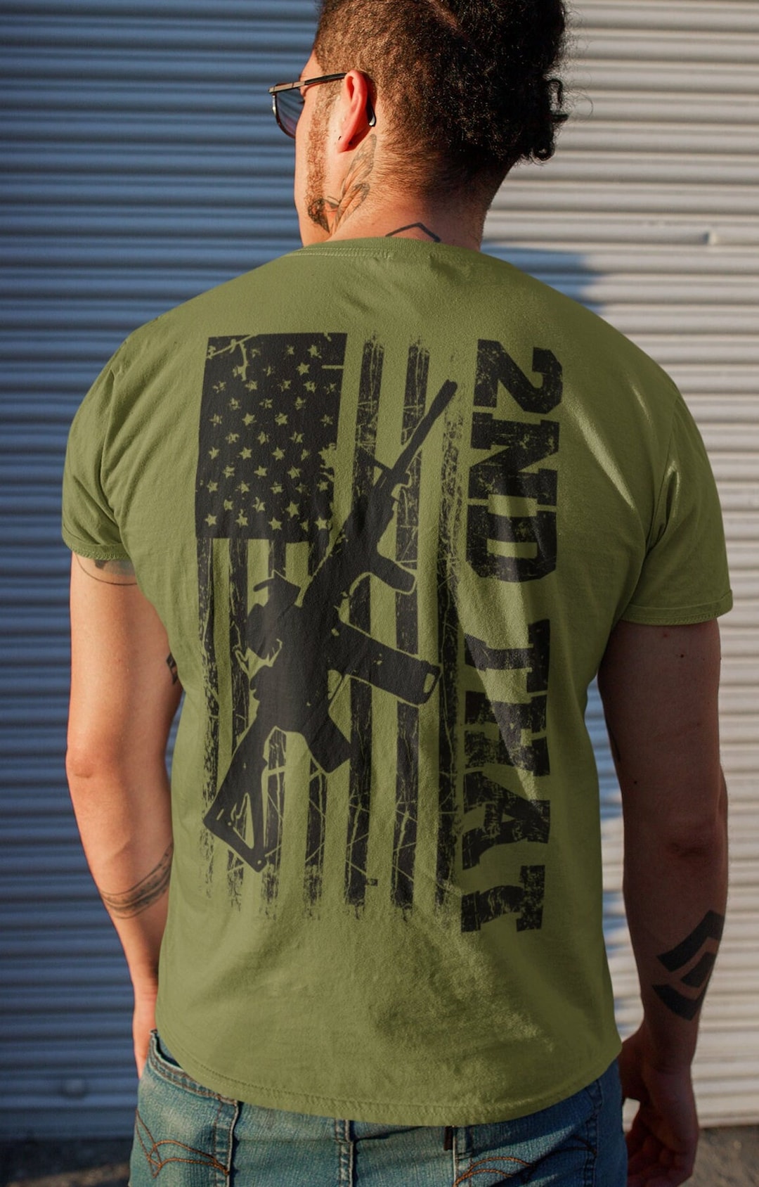 Mens Pro Gun T-shirt 2nd That Second Amendment Usa Patriotic T-shirt ...
