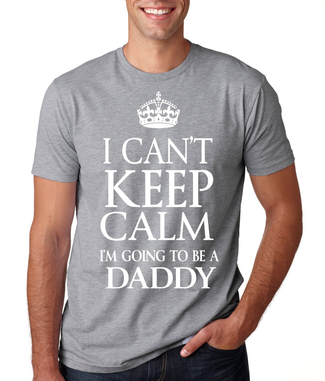 I Can't Keep Calm I'm Going to Be A Daddy T-shirt Gift for New Dad Baby ...