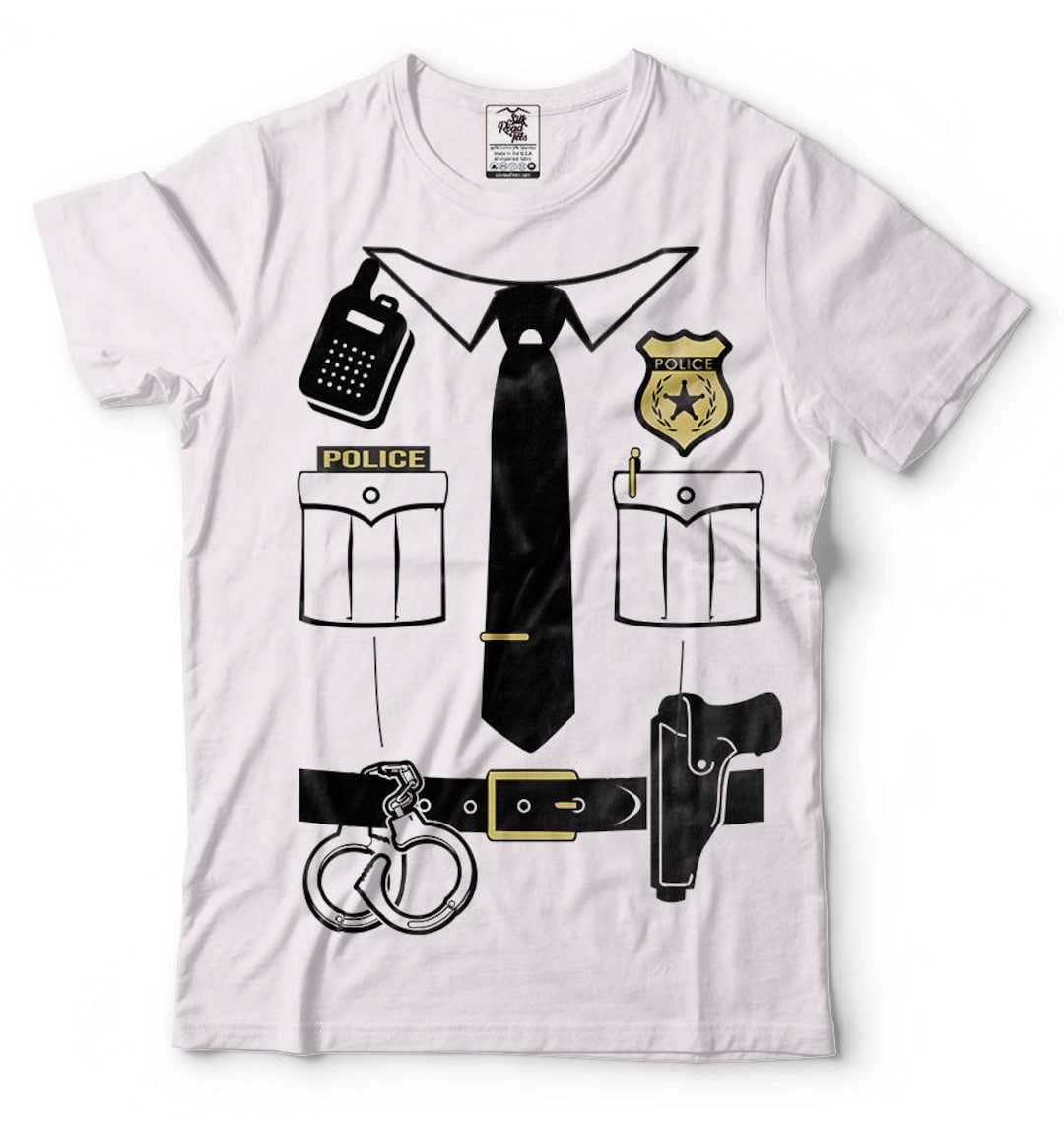 Halloween Police Officer Costume T-shirt Police Uniform Officer ...