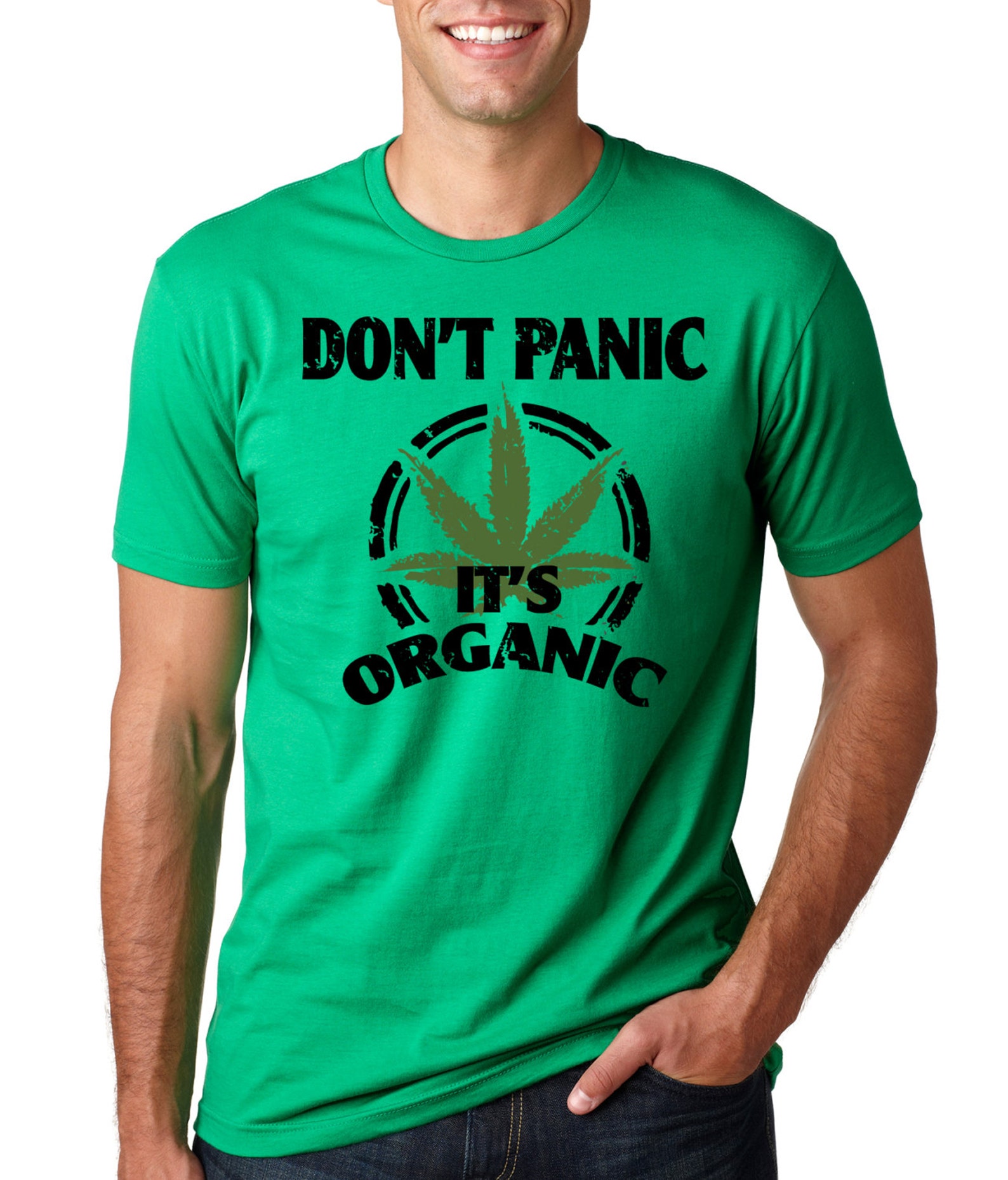 Don't Panic It's Organic Funny Weed Leaf T-shirt - Etsy