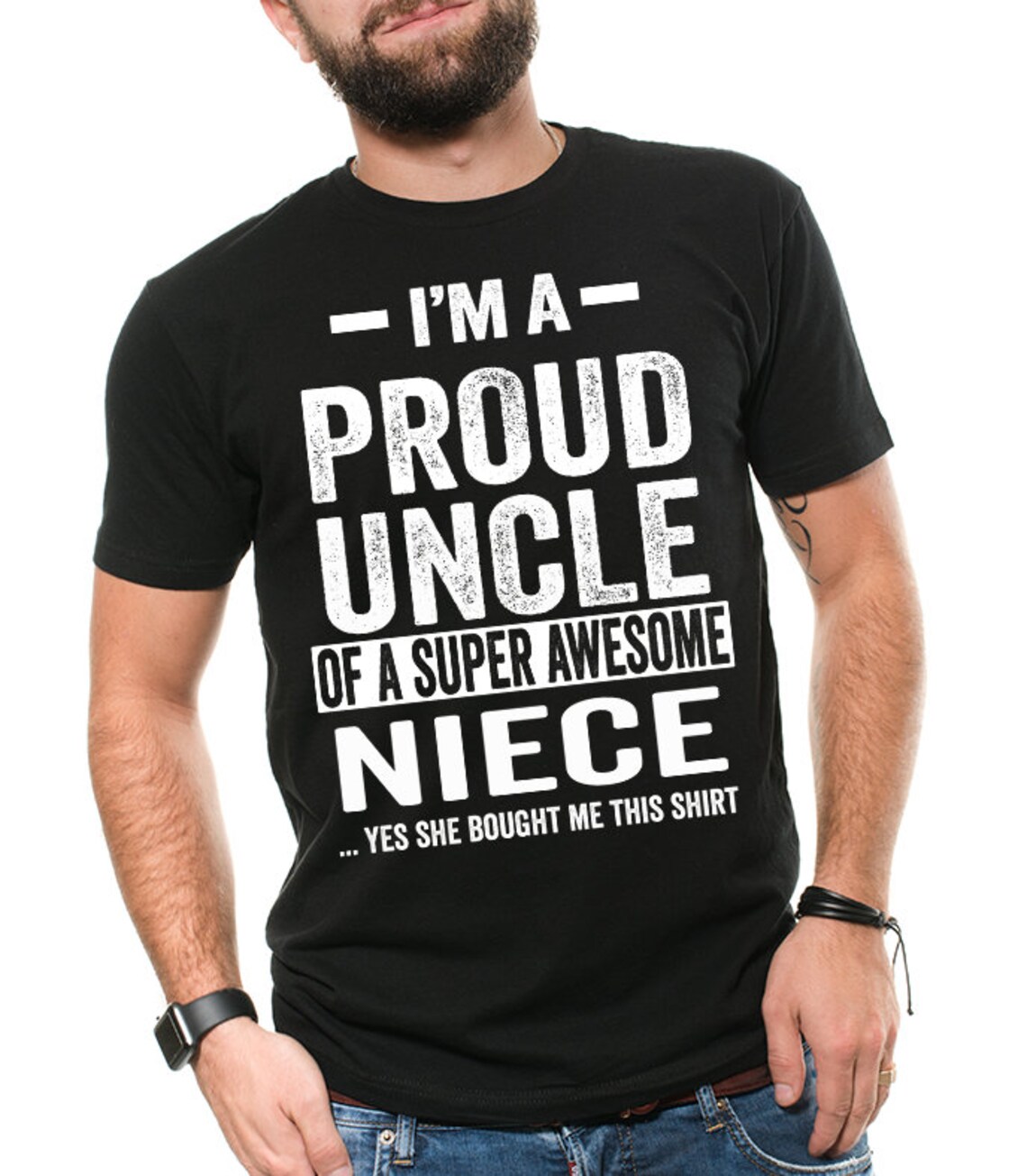 Mens Proud Uncle of a Super Awesome Niece Funny Uncle Gift T - Etsy