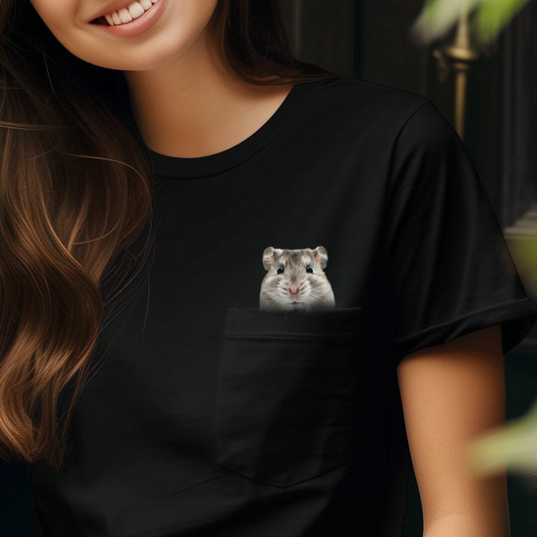 Hamster Meme Funny Shirt Pocket Middle Finger T-shirt Hamster Shirt Gen ...