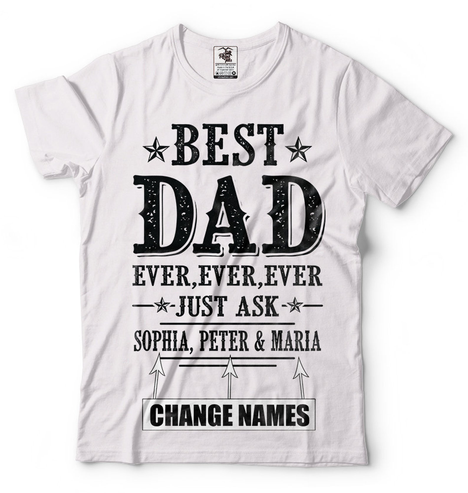 Father Day Gift Custom Names Best Dad Custom Name Unique - Etsy