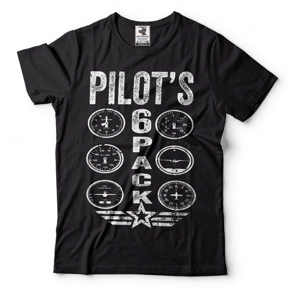 Gift for Pilot Tee Shirt Funny Aviator T-shirt Pilot's 6 Pack T-shirt ...
