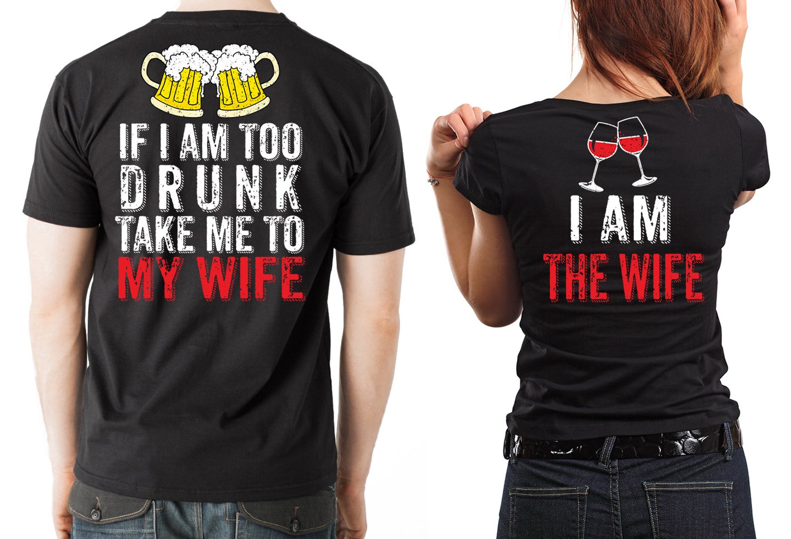 Funny Couple T-shirt for Party Photo Shoot Matching Tees Party Outwear ...